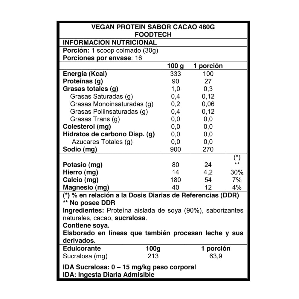 Vegan Protein 1lb - Foodtech - Supletech