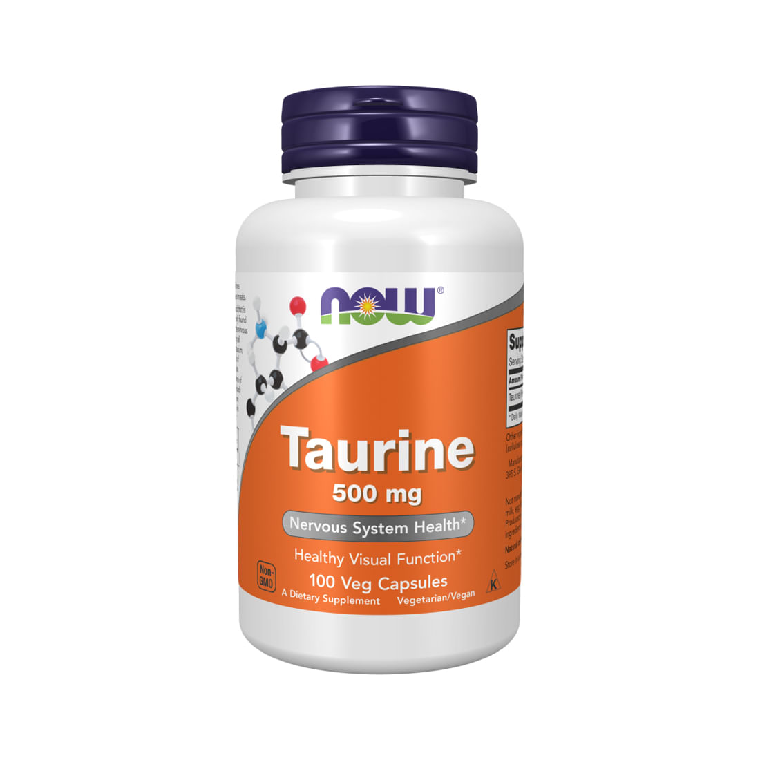Taurine 500 mg 100 caps - Now Foods - Supletech