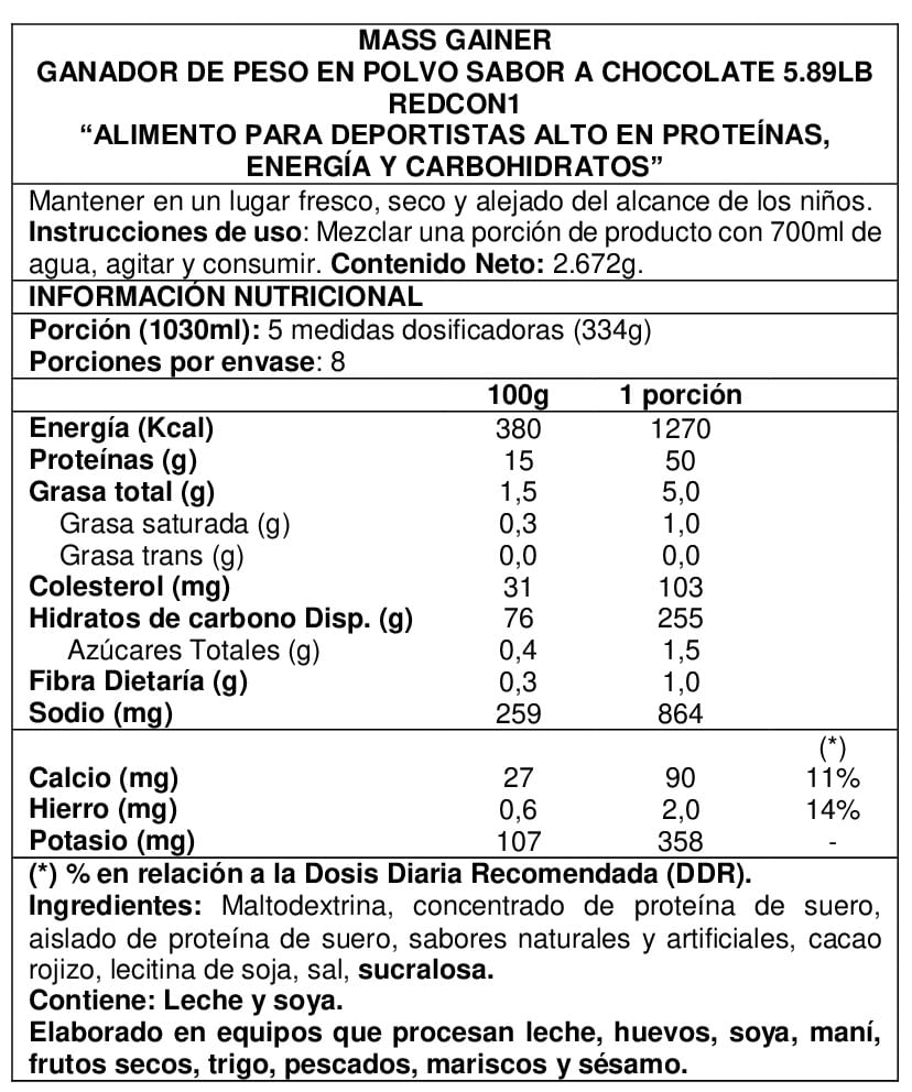 Mass Gainer 6 lbs - Redcon1 - Supletech